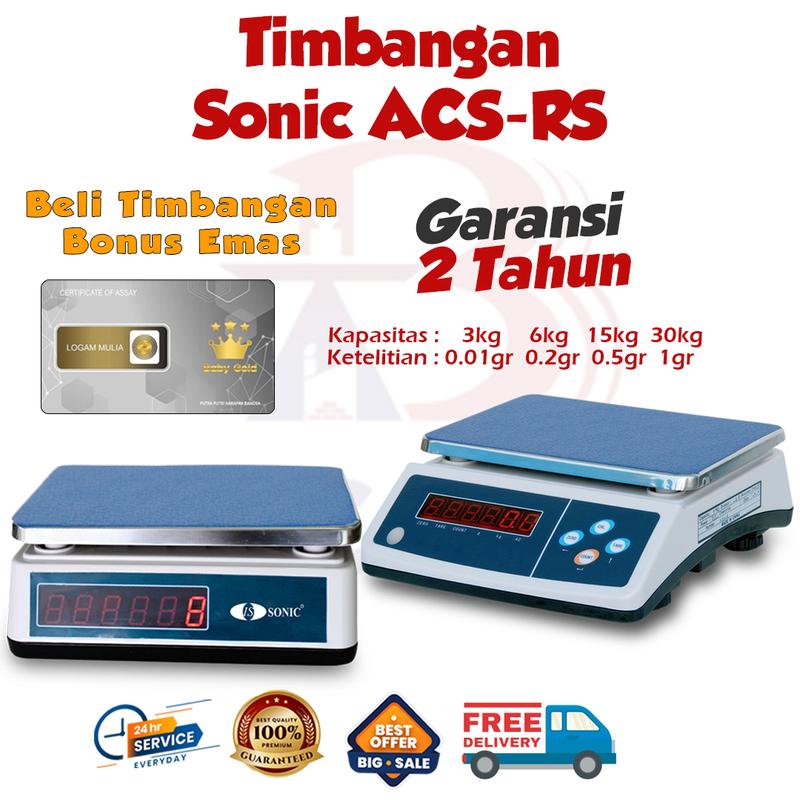 Timbangan DIgital SONIC ACS RS 3kg 6kg 15kg 30kg / Timbangan - Shop ...