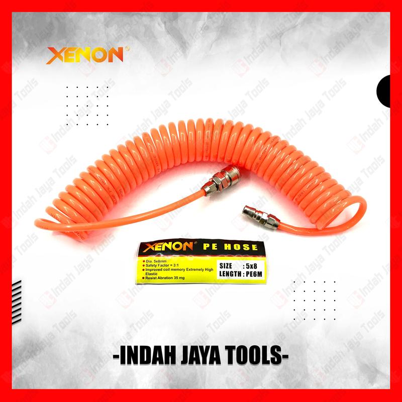 XENON Recoil PE Hose 6 Meter - Selang Angin Kompresor Udara Spiral ...