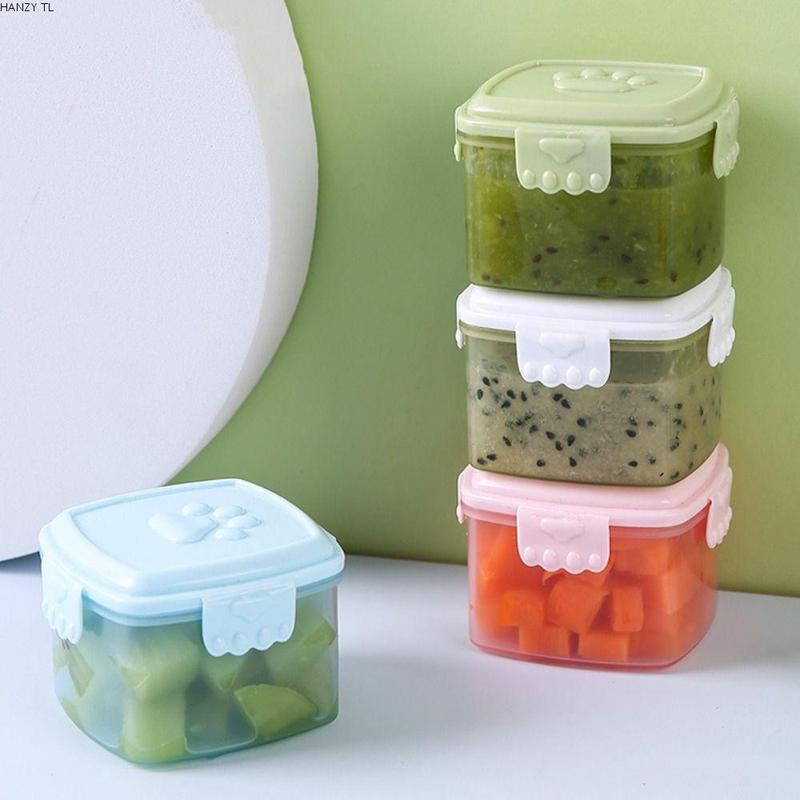 Mini Plastic Sauce Box Round/square Sealed Sauce Container Cat Paw ...