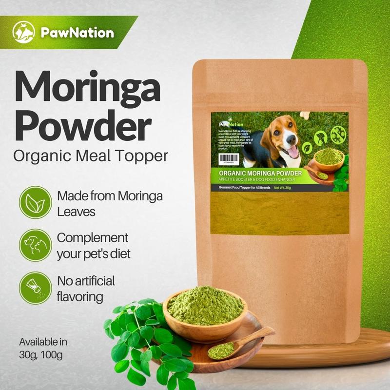 Pawnation Pet Moringa Powder All Natural Food Topper and Appetite ...