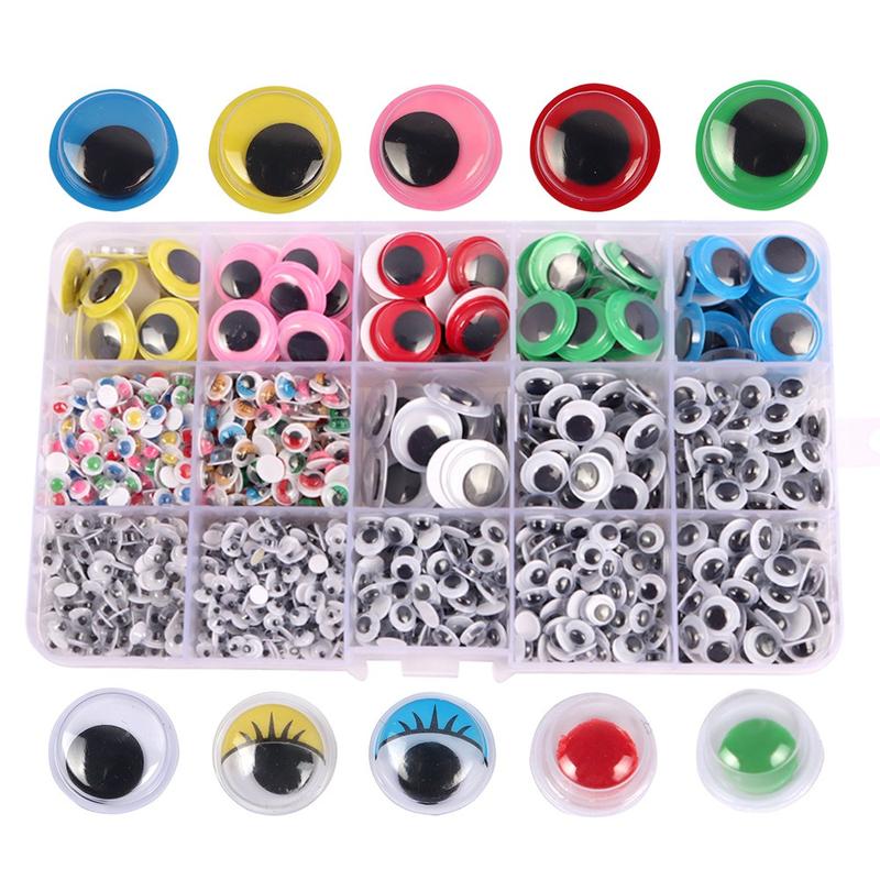 1500pcs Sizes Googly Eyes craft decoration plastic Multi Colored ...