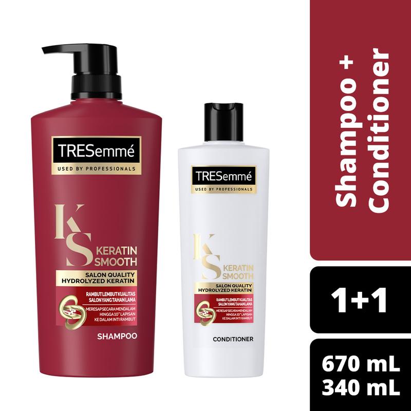 Tresemme Keratin Smooth Shampoo 670ml & Conditioner 340ml - Paket Tresemme Keratin Smooth - Shop ...