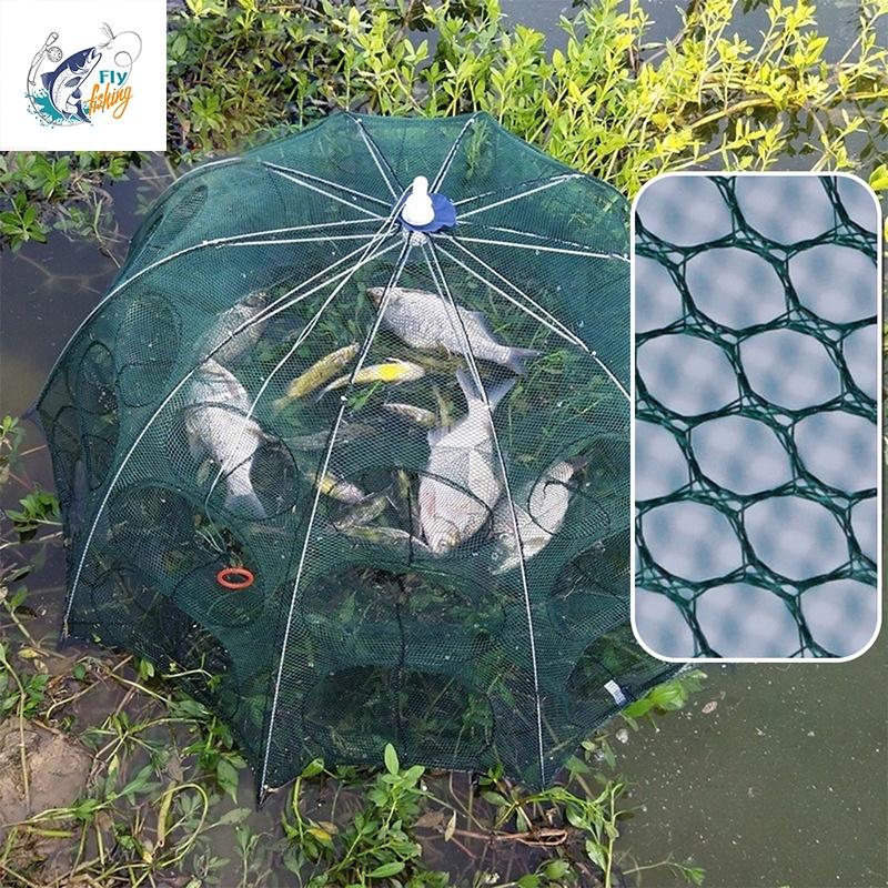 Folding Umbrella Fish Net Shrimp Cage Crab Trap Outdoor Cast - TikTok ...