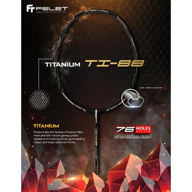 Felet Ti 88 Badminton Racket [Free String + Grip] - TikTok Shop Malaysia