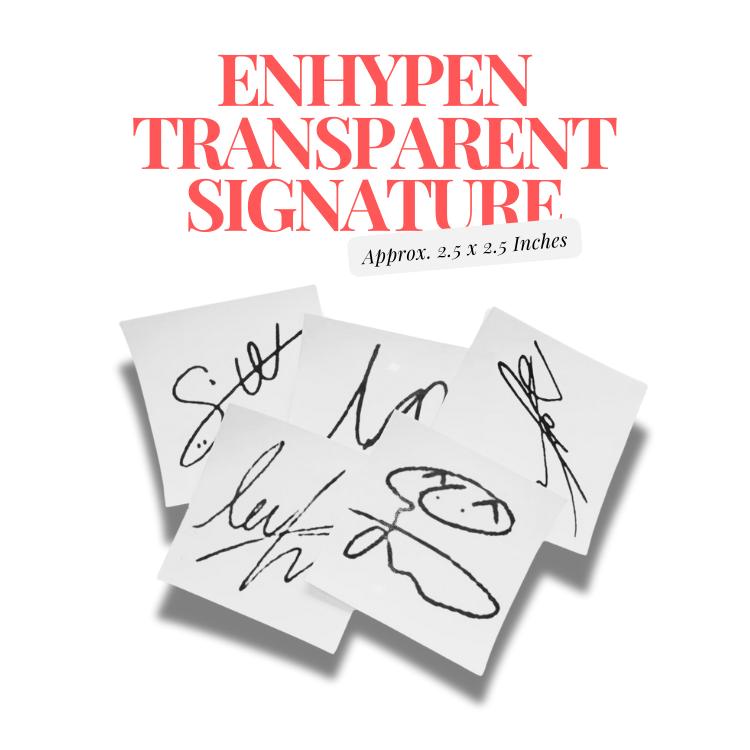 [1PIECE] Enhypen Members Transparent Signature Sticker Not Waterproof ...