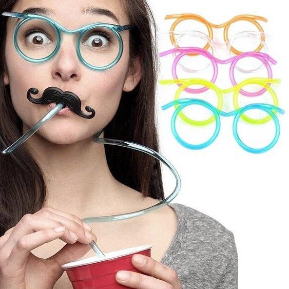 DIY Deformable Plastic Eye Glasses Drinking Straw Self Assembly ...