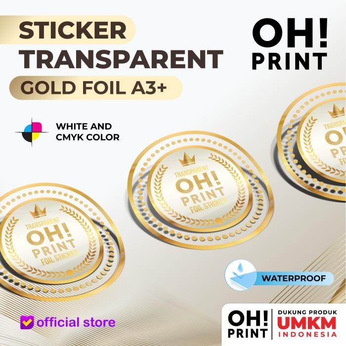 Jual Cetak Stiker Transparan A3+ Gold Foil | Sticker Transparan Emas ...