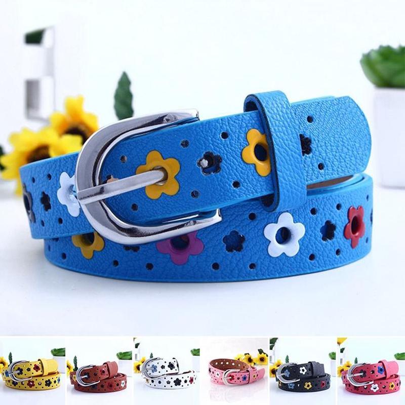 Girls Hollow Butterfly Flowers Kids PU Leather Adjustable Belts ...