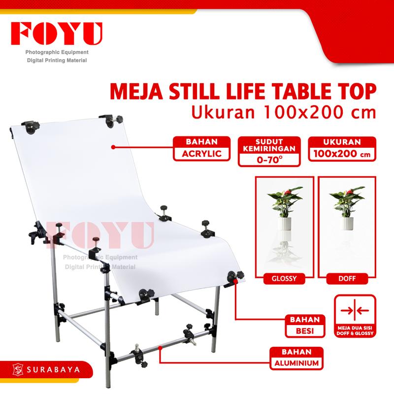 Meja Still Life Table Top Foto Produk Ukuran 100x200 cm Aluminium ...