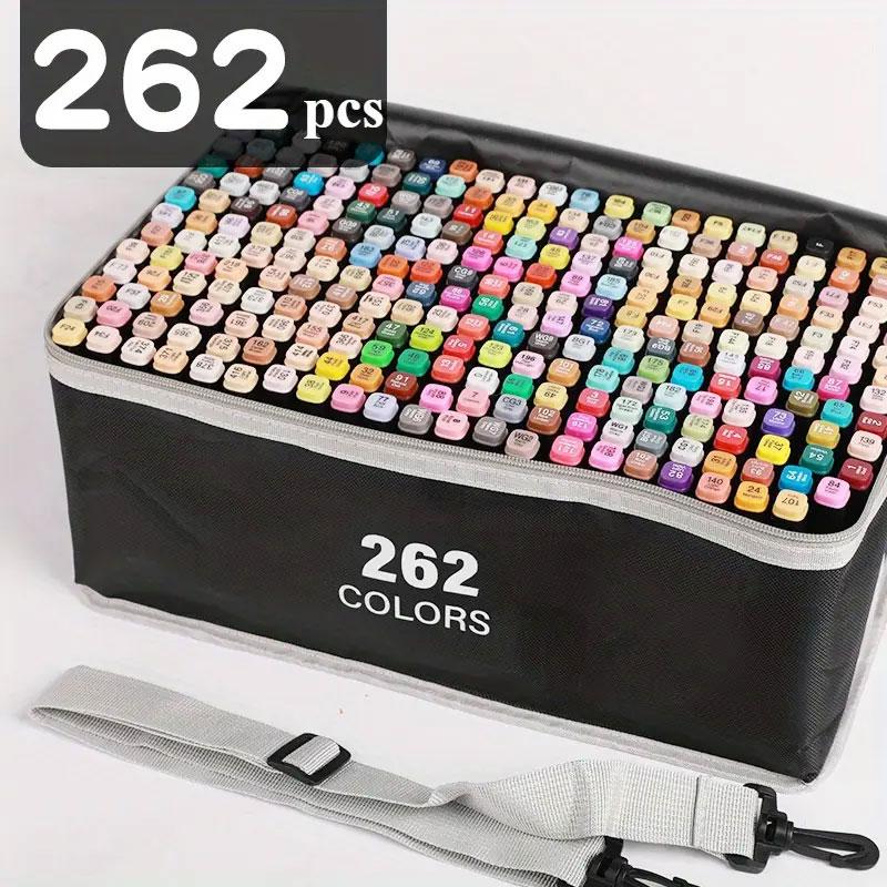 262 Colors Color Drawing Marker Set, Thick and Fine Dual Tip Alcohol ...