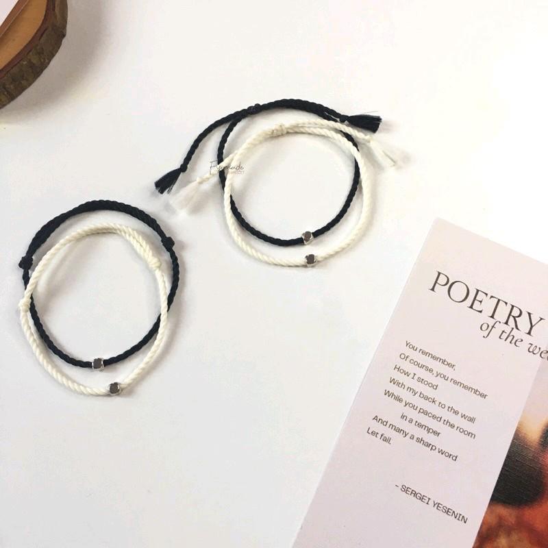 Gelang tali couple 2 gelang Hitam Putih gelang couple - Shop | Tokopedia