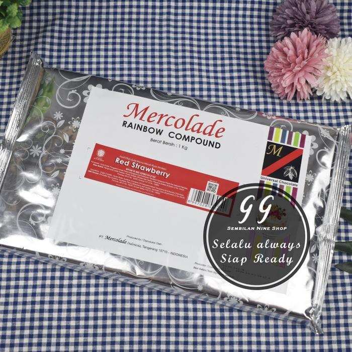 Jual MERCOLADE RED STRAWBERRY Compound 1 KG Merah Stoberi Rainbow ...