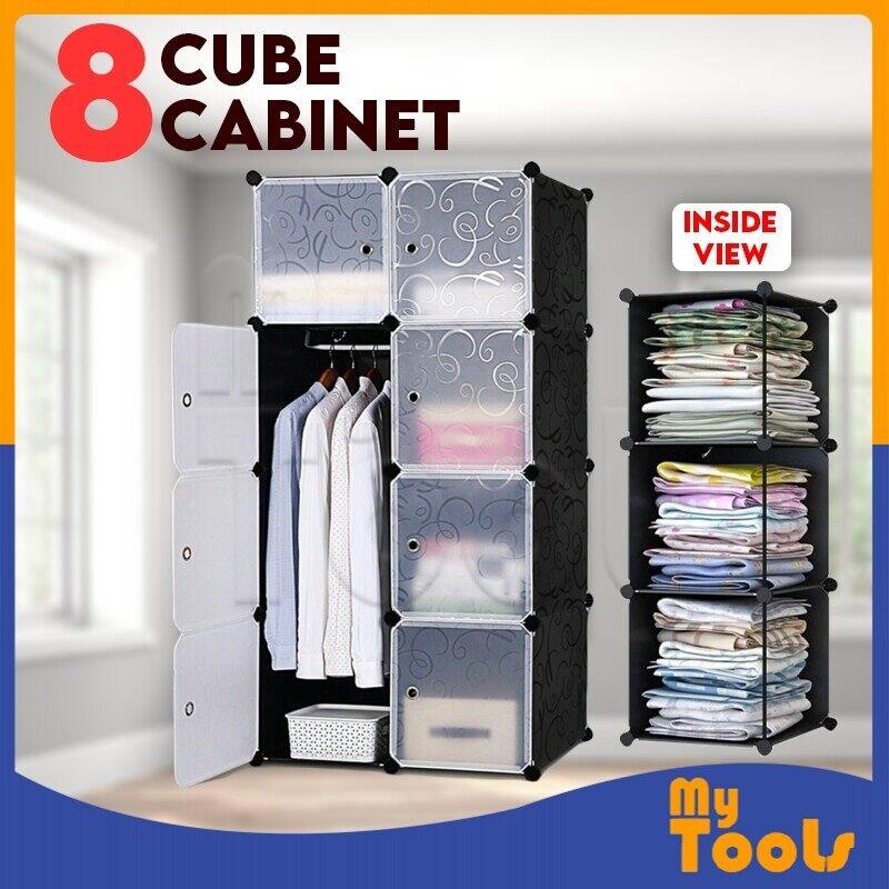 Mytools Wardrobe Cabinet Almari Rak 8 Cubes Black Stripes DI - TikTok ...