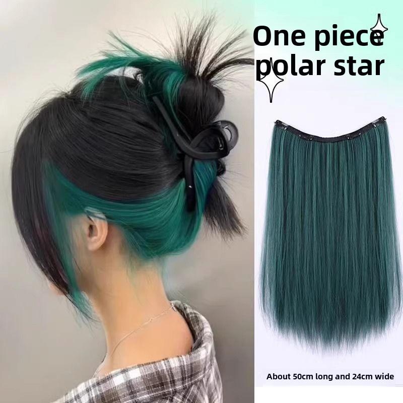One-Piece Ear-Hanging Dye Hair Extensions for Women, Highlighted ...