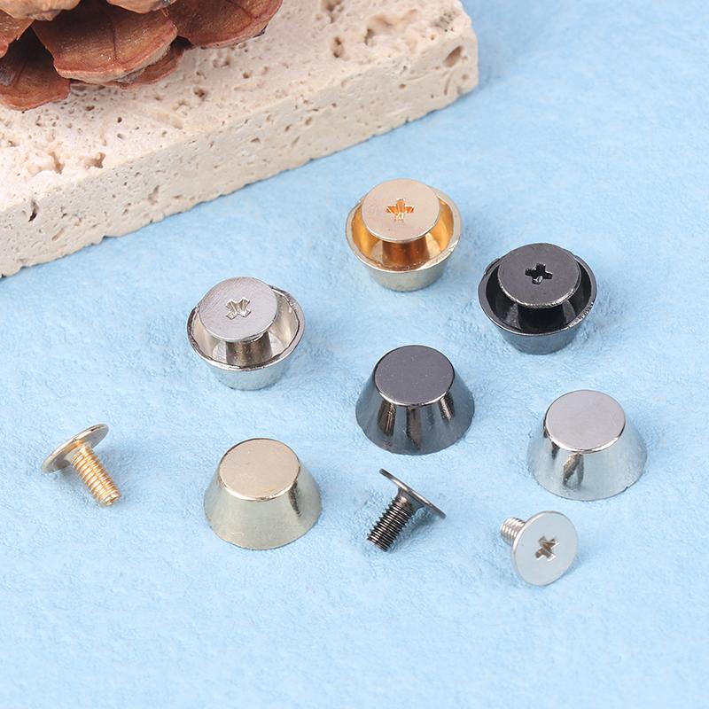 10 set rivet bawah kaki beg logam untuk DIY, kancing kulit, rivet ...
