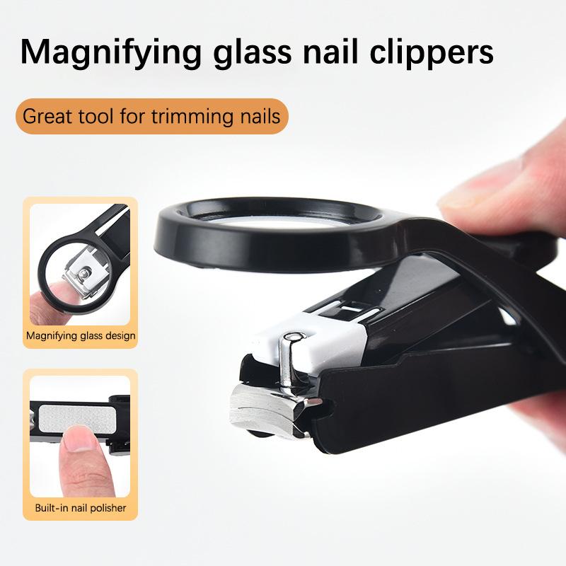 The Elderly Practical Nail Clipper With Magnifying Glass Anti-splash ...
