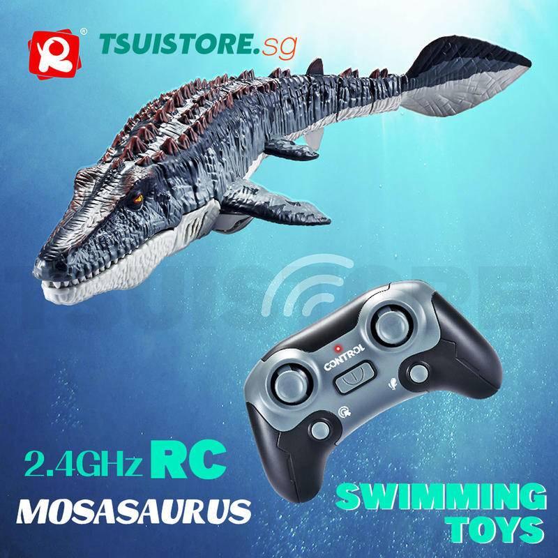 RC Shark Submarine Animals Toy Remote Control Water Spray Mosasaurus ...