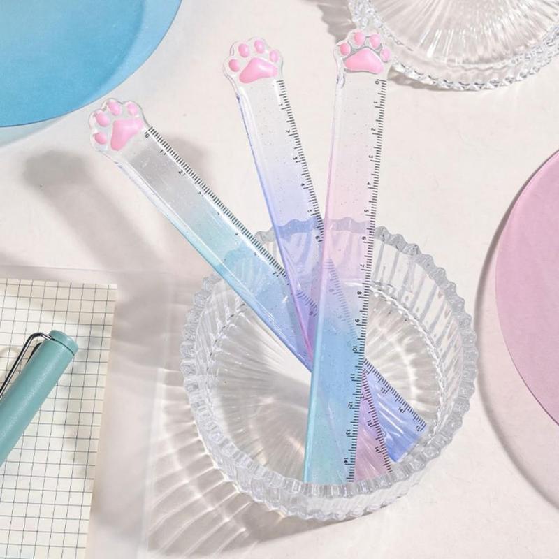 Ramdom 1Pc 15cm Cat Claw Cute Straight Ruler Gradient Measuring ...