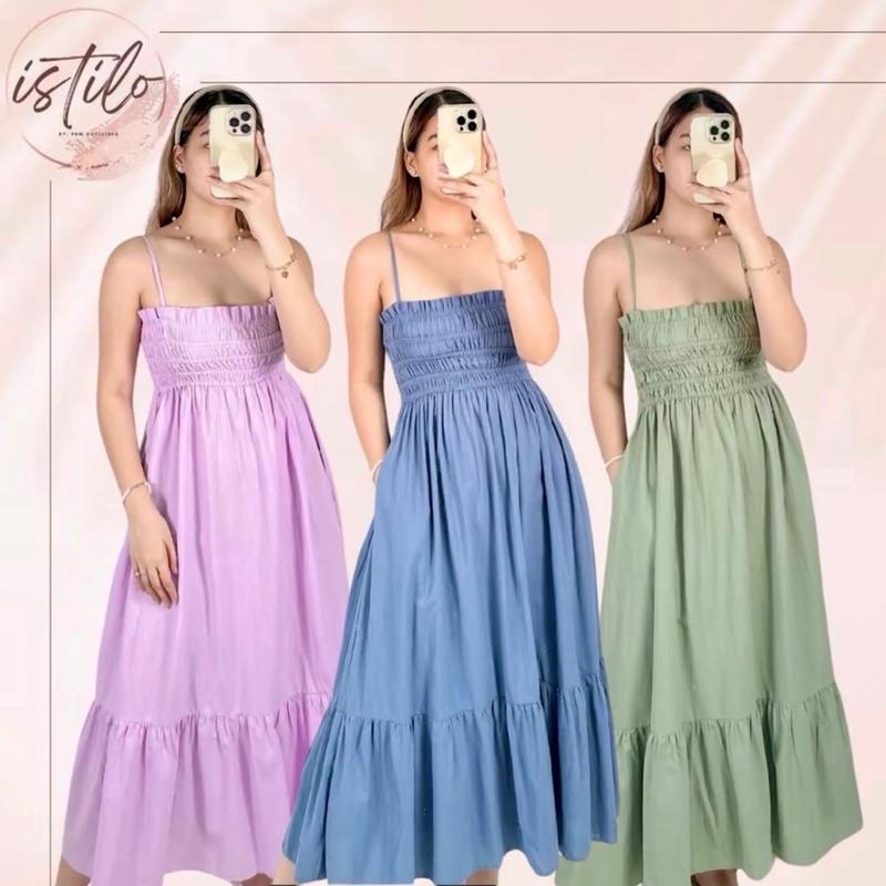 AMELIA MAXI PLAIN DRESS WITH 1-SIDE POCKET by Istilo Taytay Casual ...