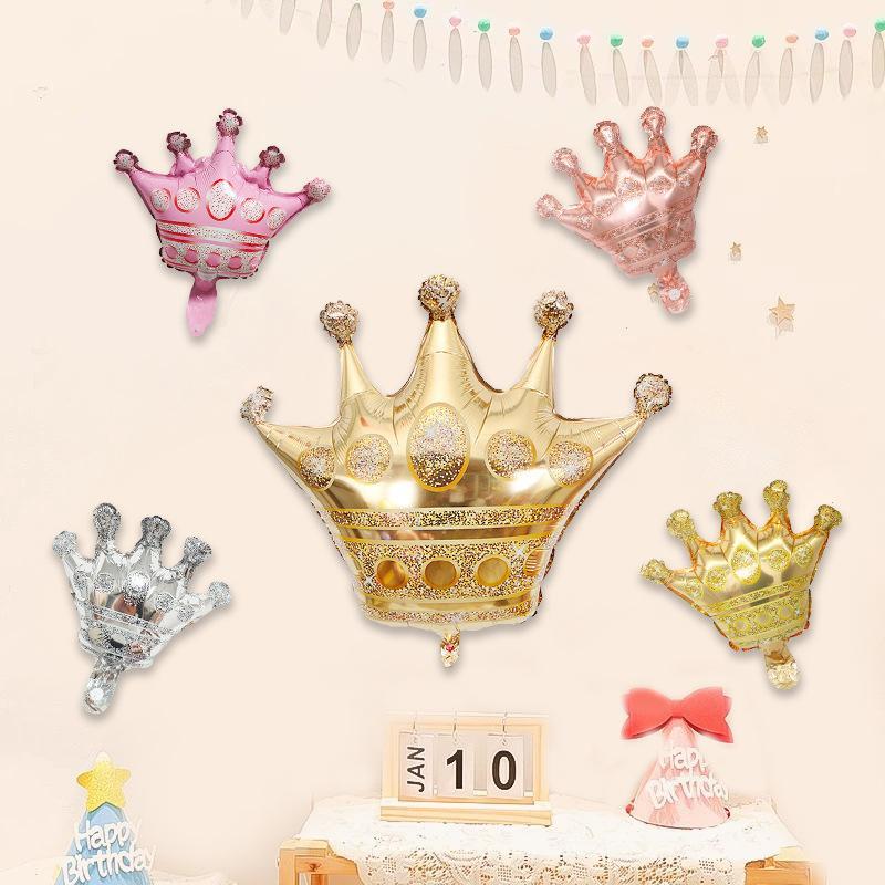 Crown Shaped Balloon, 5 Counts Mini Crown Aluminum Film Balloon ...