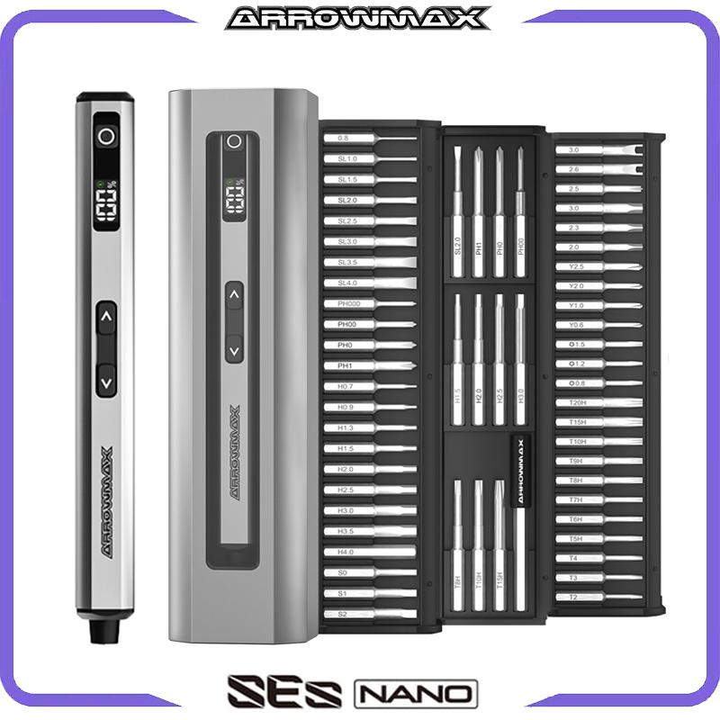 ARROWMAX Mini Electric Screwdriver Set 60 in 1 Precision Cordless ...