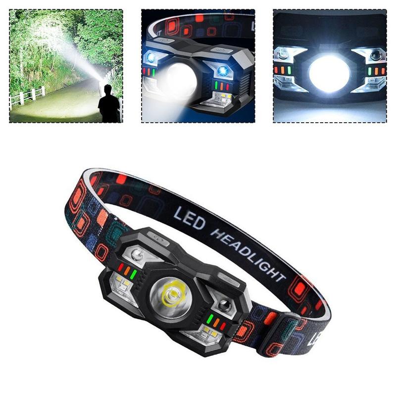 LED Headlamp Motion Sensor Outdoor Head Flashlight Camping for - TikTok ...