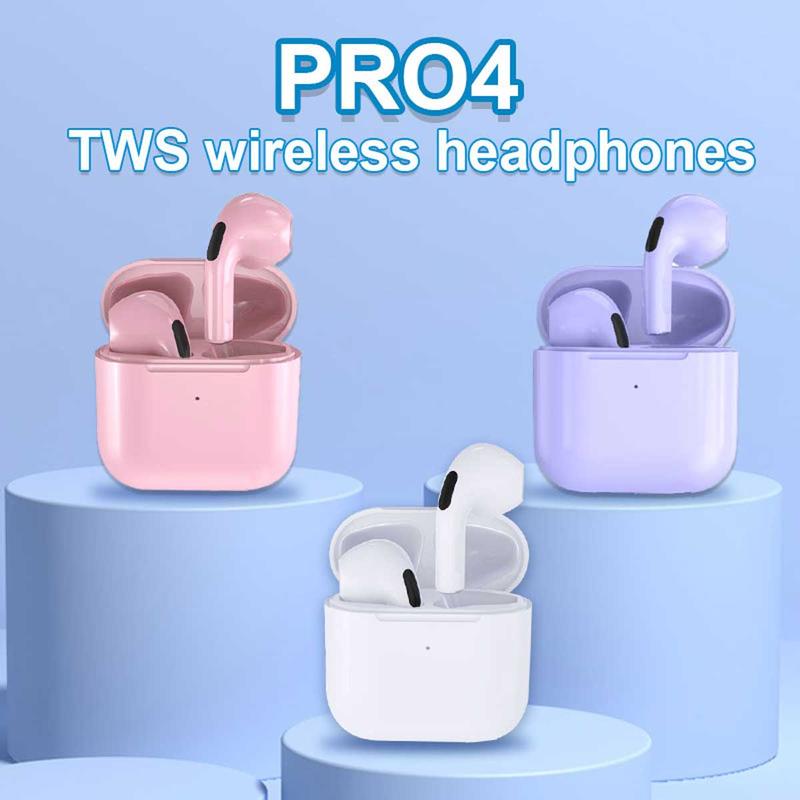 Pro 4 TWS wireless Bluetooth earphones build-in mic headphon - TikTok ...