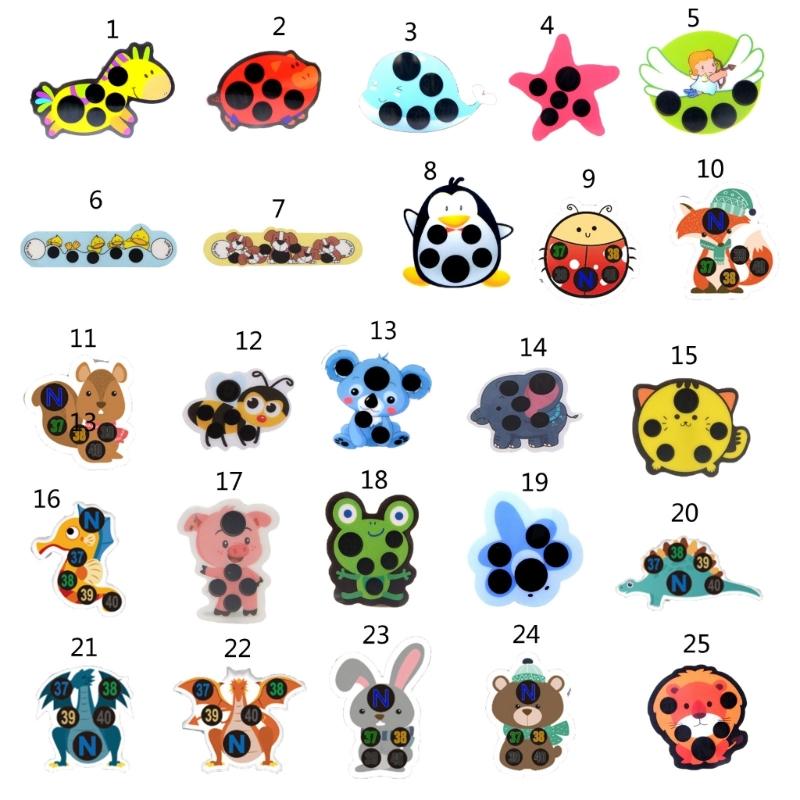 5Pcs Cartoon Fever Stickers Children Forehead Thermometer Fever ...