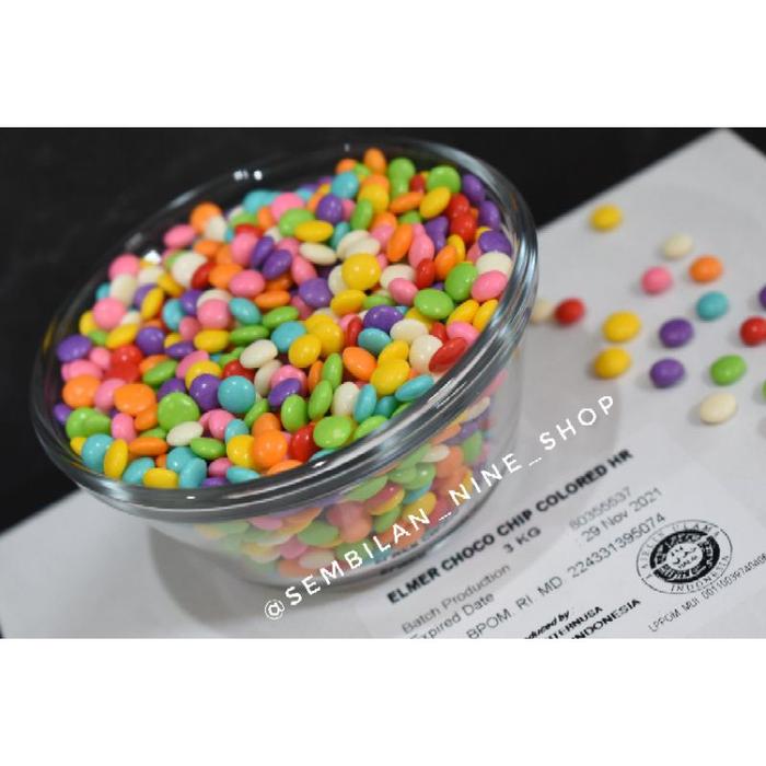 Jual 250 Gram CHIPS RAINBOW 1/2 Setengah BULAT ELMER Choco Chip HR HALF ...