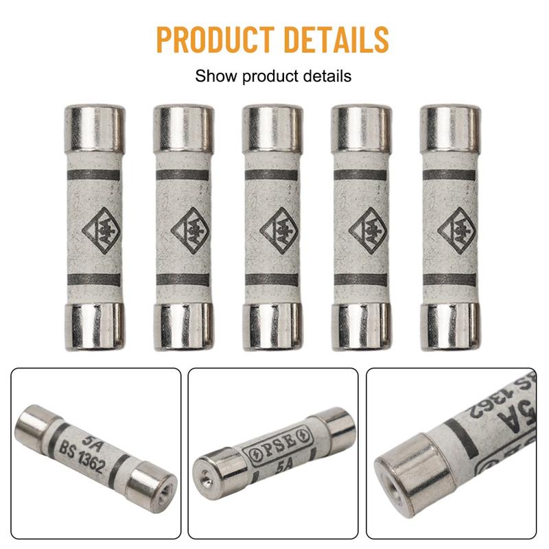 10pc 3A 5A 10A 13A Fuse Domestic Cartridge Household Mains Fuses ...