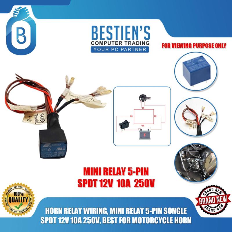 HORN RELAY WIRING, MINI RELAY 5-PIN SONGLE SPDT 12V 10A 250V - TikTok ...