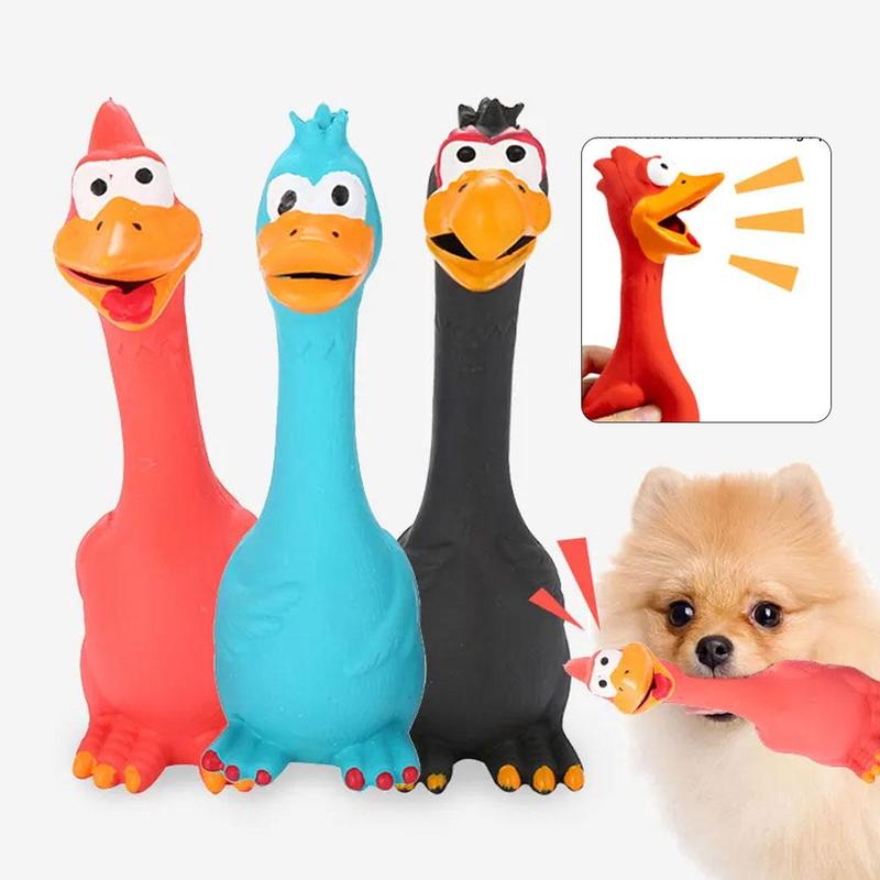 1Pcs Cartoon Latex Chicken Squeeze Screaming Soft Dog Playing - TikTok ...