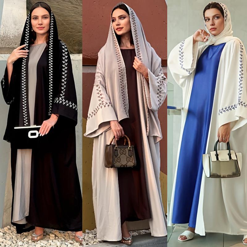 Kardigan Sapu Tangan Muslim Timur Tengah, Abaya Wanita, Bersulam ...