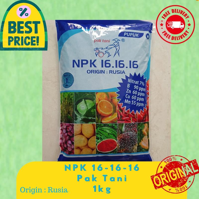 PUPUK NPK PAK TANI 16 16 16 kemasan 1kg - Shop | Tokopedia