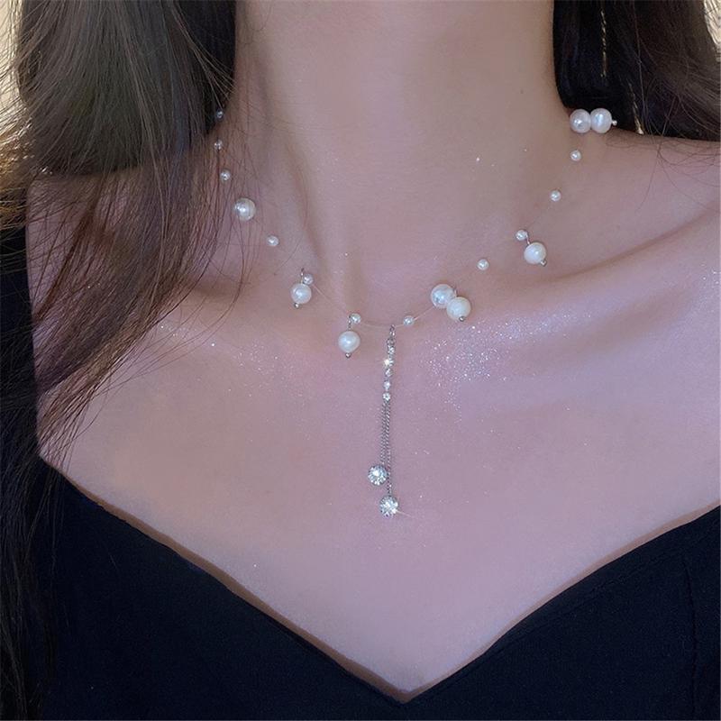 Kalung Rumbai Manik Berkilat, Untuk Wanita, Rantai Klavikula - TikTok ...