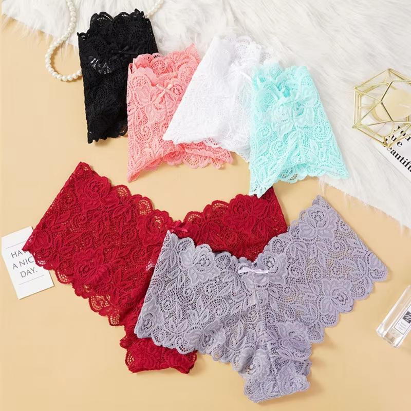 Women Floral Lace Panties Perspective Underwear V Waist Soli - TikTok ...