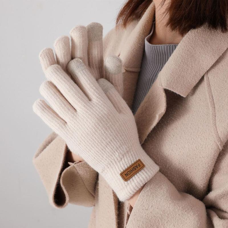 New Touch Screen Winter Gloves Soft Thick Knitted Mittens Cold-proof ...