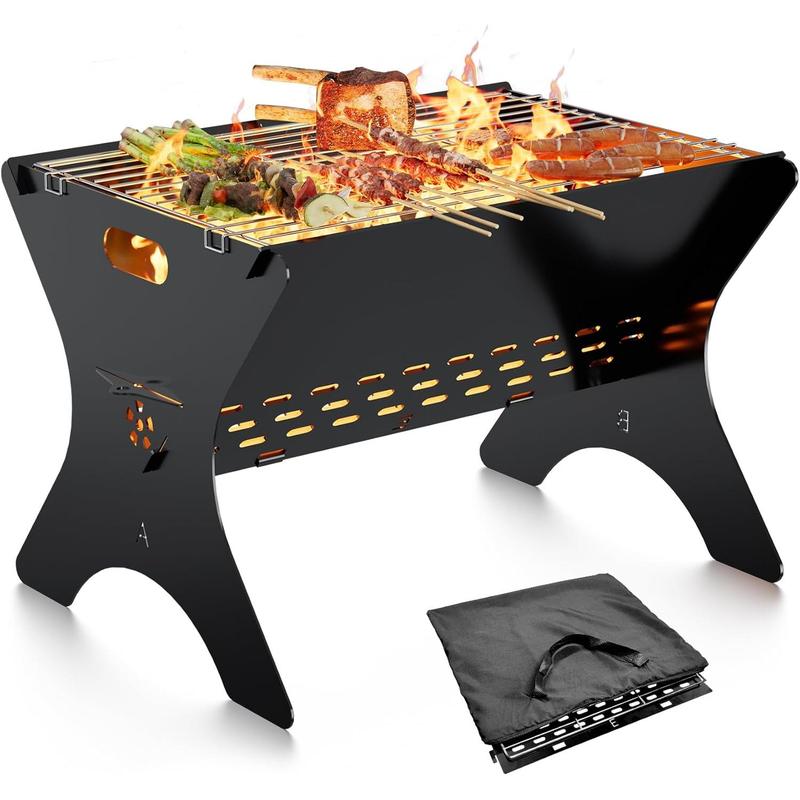Camping Campfire Grill, Portable Folding Charcoal Grill Rack - TikTok Shop