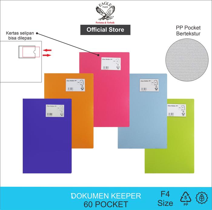 Jual EAGLE FILES Dokumen Keeper F4 (FOLIO) 60 Pocket / Map Dokumen ...