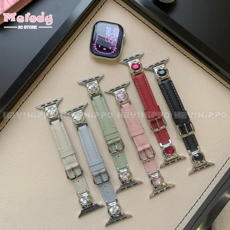 Cute KT Diamond Genuine Leather Strap Suitable for iwatch Seires10 ...