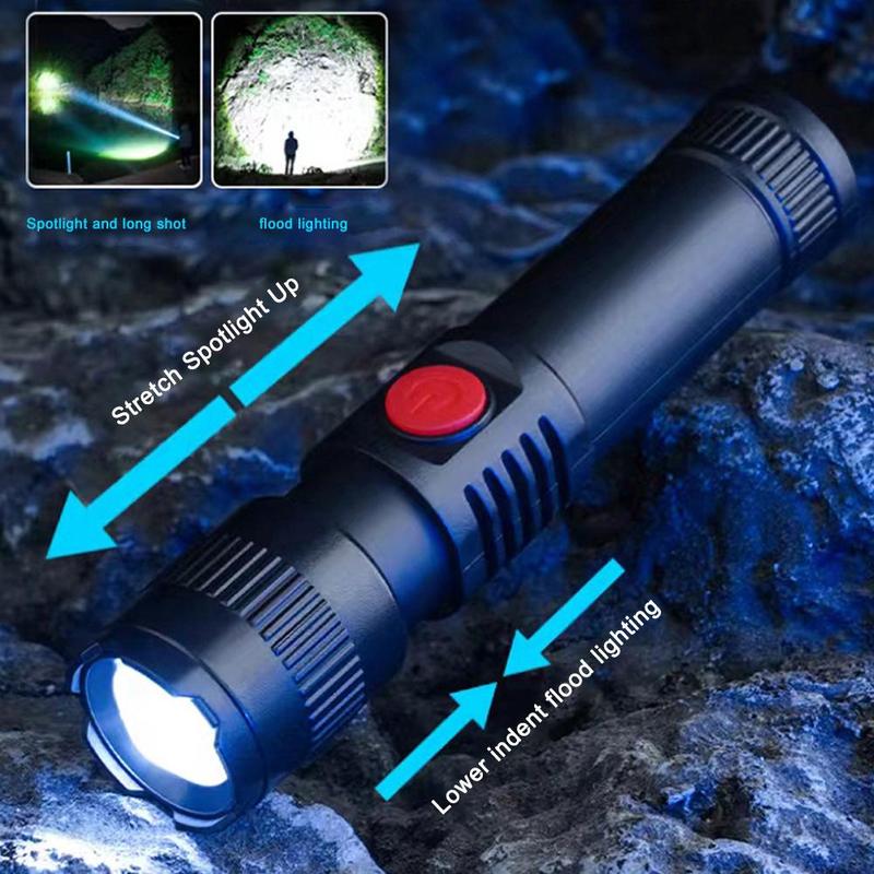 LED Flashlight Long Beam Throw Rechargeable Torch Camping Waterproof ...