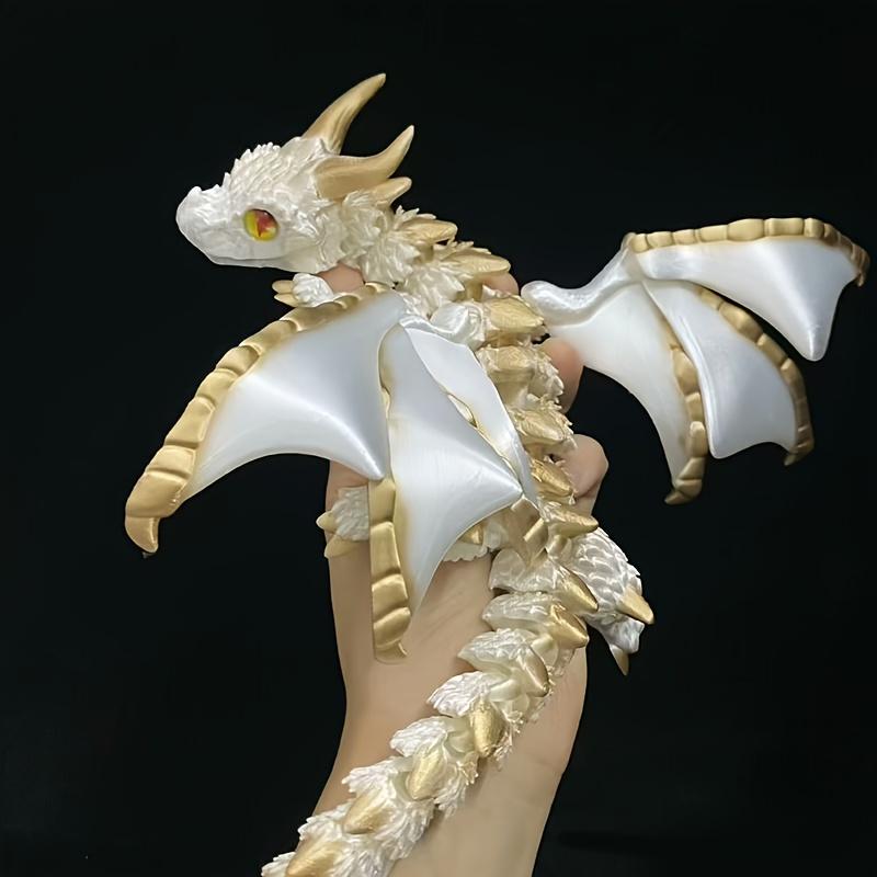 1pc 3D Printed Flying Dragon Model with Movable Joints - Vibrant Blue ...
