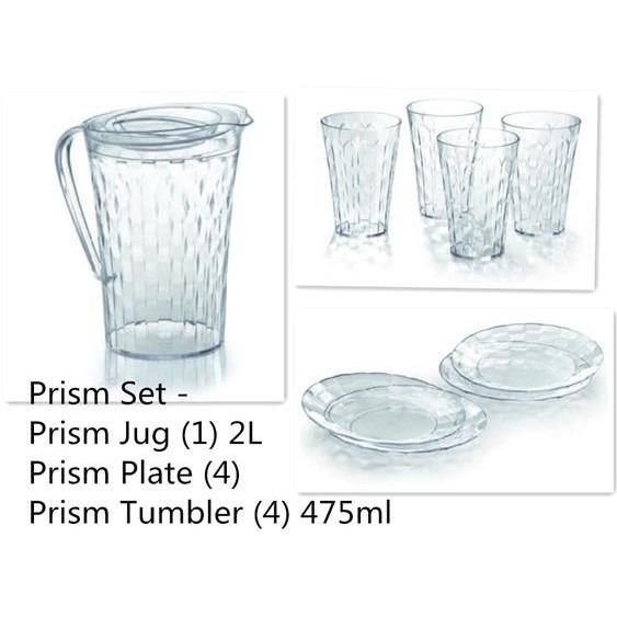 TUPPERWARE PRISM CLEAR FULL SET JUG2L - TikTok Shop Malaysia
