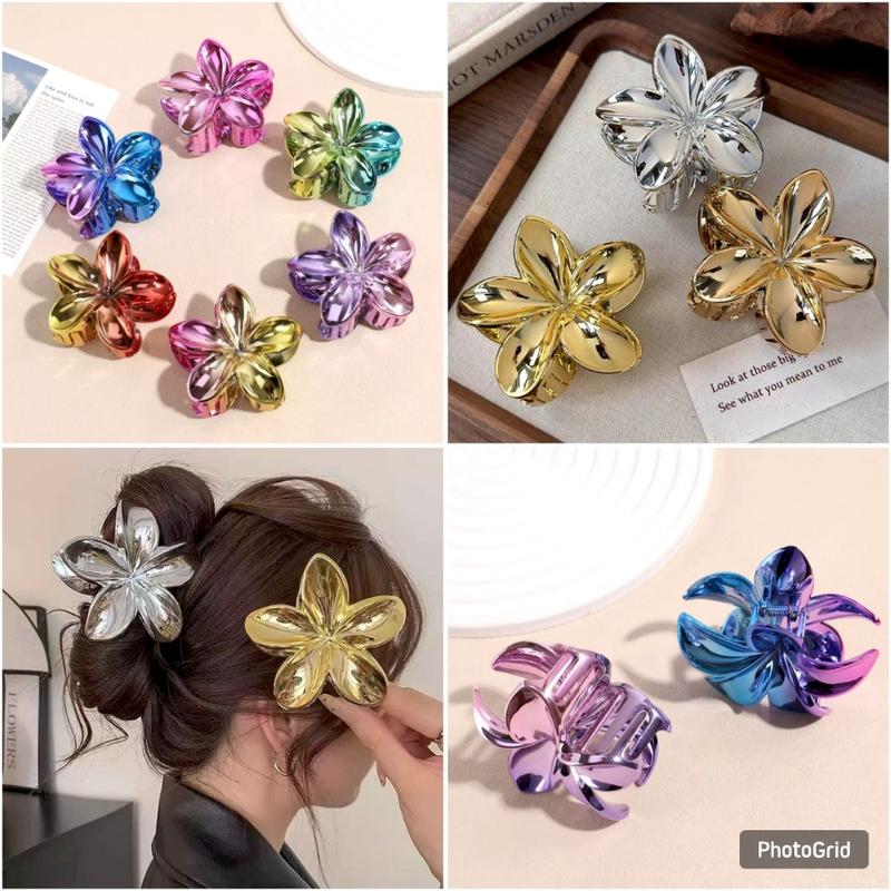 Jepit Bunga Kamboja Warna Gradasi Gold Silver Premium Jedai Rambut ...