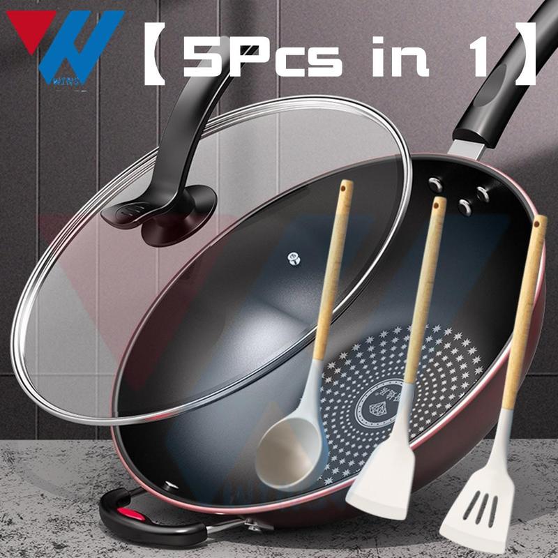 【5Pcs】The Winner Shop JH-533 32CM Non-Stick Wok Pan Diamond Frying ...
