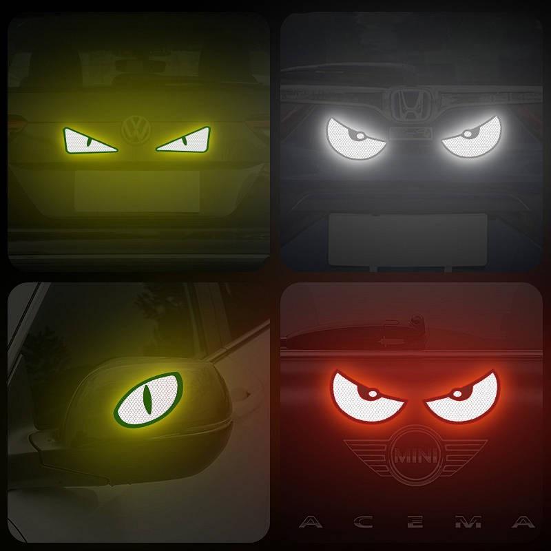 M Little Devil Monster Eyes Reflective Car Sticker Decoratio - TikTok ...