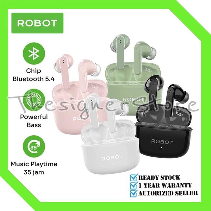 Promo ROBOT TWS Earphone Airbuds T70E Deep Bass Bluetooth 5.4 Original ...