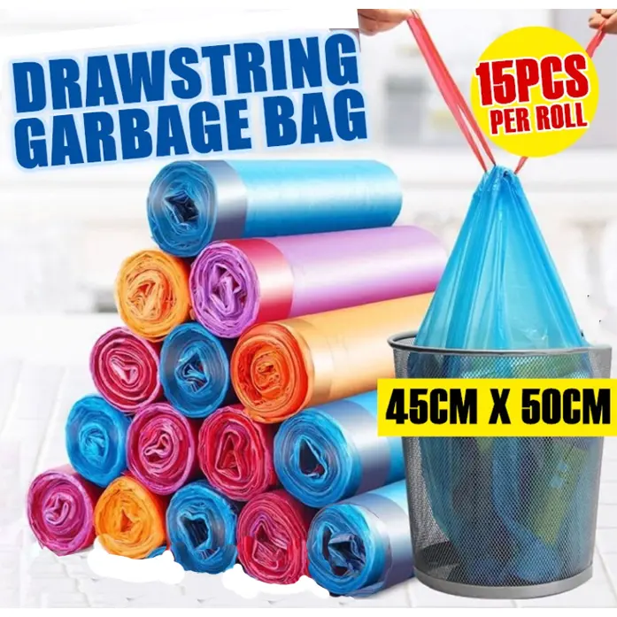 Beg Sampah Ikat Bertali Serut (Warna Rawak) - Closing Tie On Drawstring ...