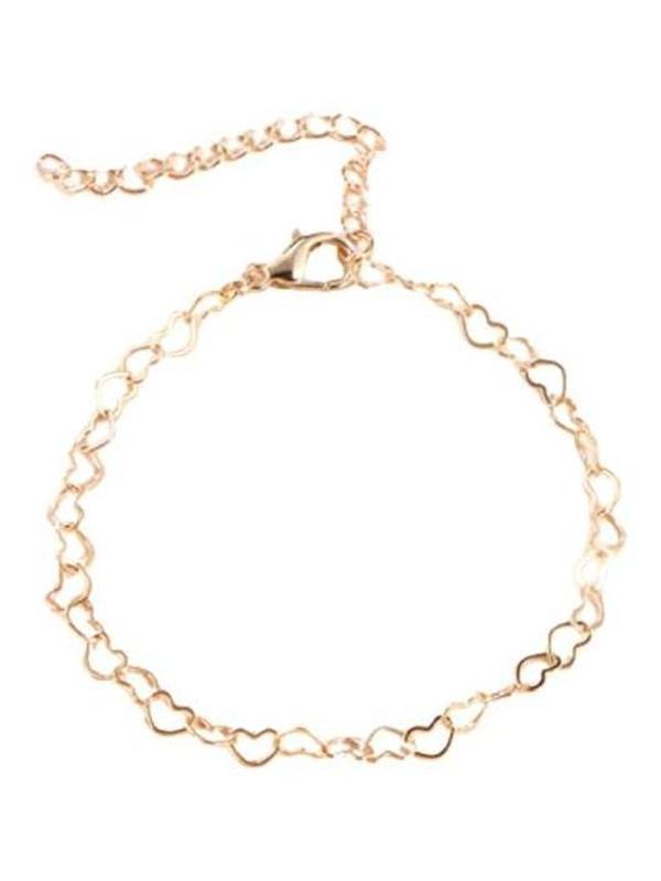 Hollow Love Heart Link Chain Bracelet Sterling Steel Bracele - TikTok Shop