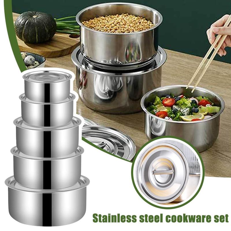 5in1 Stainless Steel Cooking Stock Pot Set Kitchen Container - TikTok ...